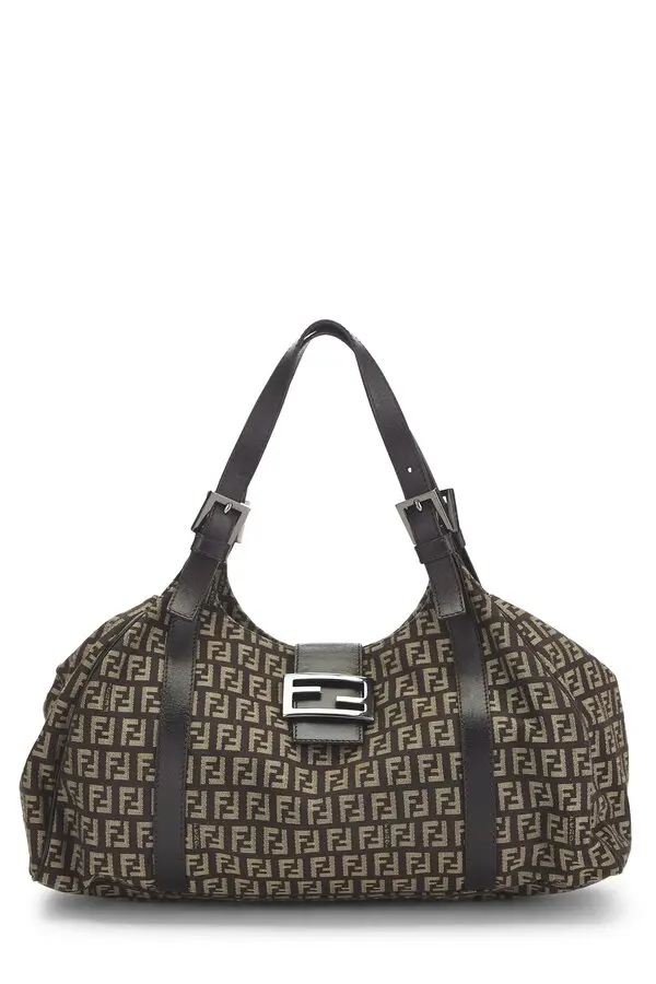 Fendi Zucchino Canvas Borsa Sporty Hobo Bag