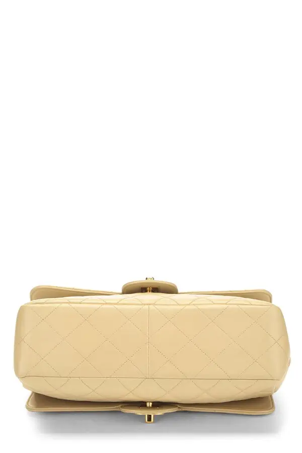 Chanel Quilted Lambskin Double Sided Flap Bag - Beige