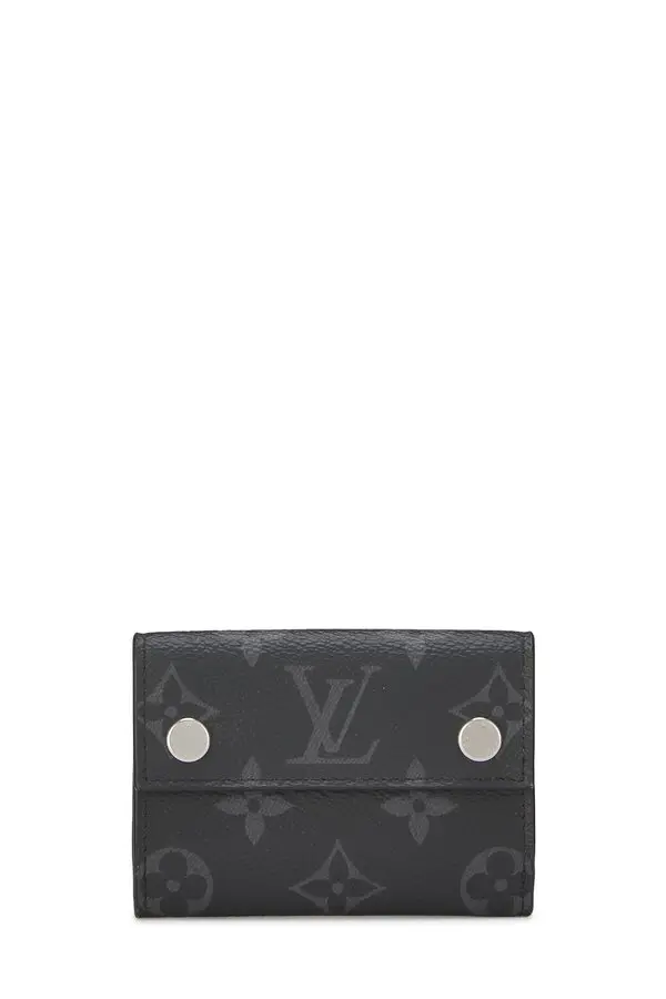 LOUIS VUITTON Monogram Eclipse Discovery Compact Wallet - Black