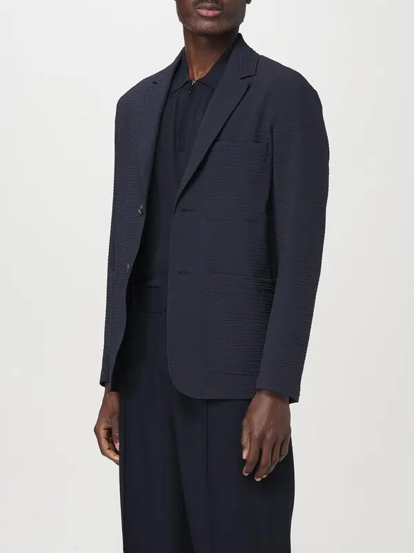 Emporio Armani Textured Blazer - Navy