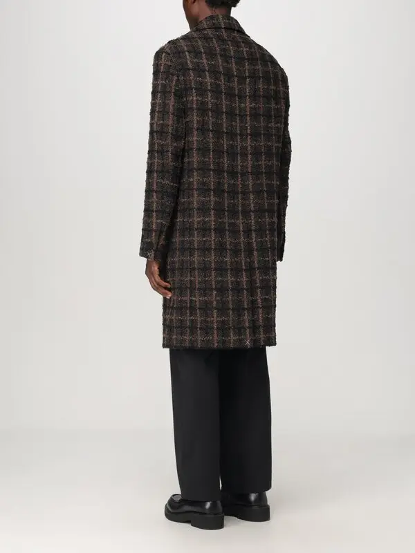 Versace Checked Wool Blend Coat