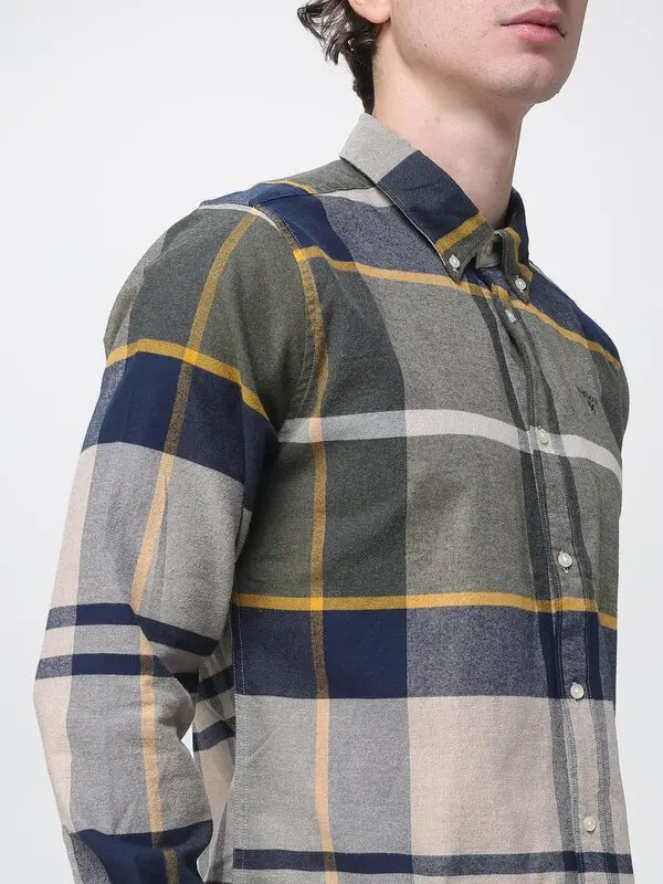 Barbour Check Cotton Long-sleeve Shirt With A Button-down Collar