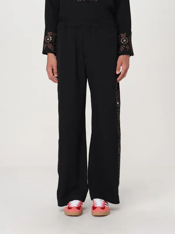 WALES BONNER Embroidered Trousers - Black