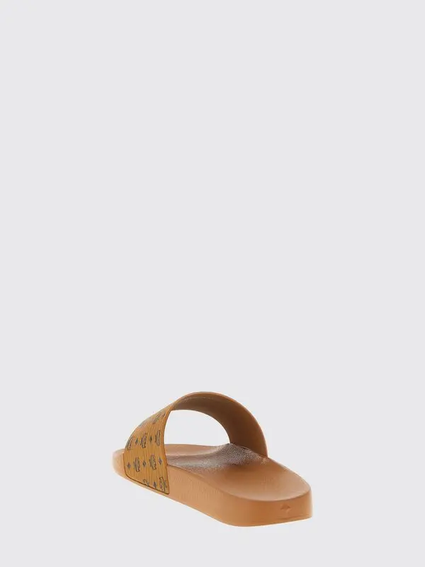Mcm Embossed Logo Slide Sandals