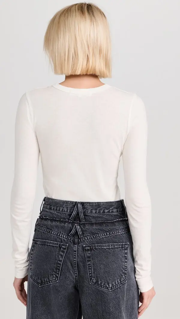 SLVRLAKE Simple Long Sleeve Tee - Natural White