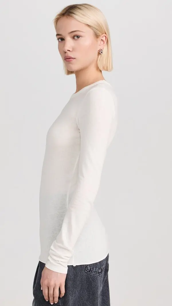 SLVRLAKE Simple Long Sleeve Tee - Natural White