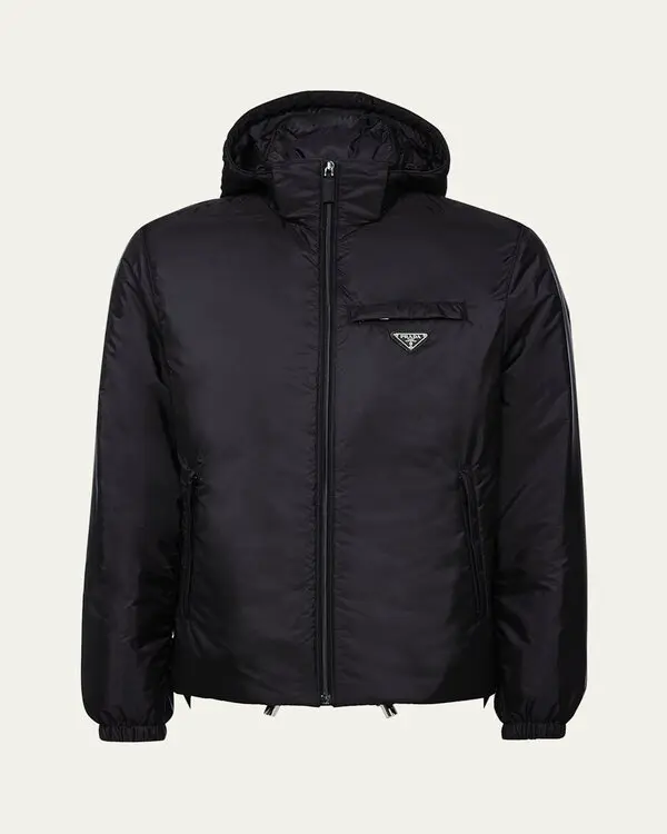 Prada Re-Nylon Piuma Down Puffer Jacket Nero Editorialist