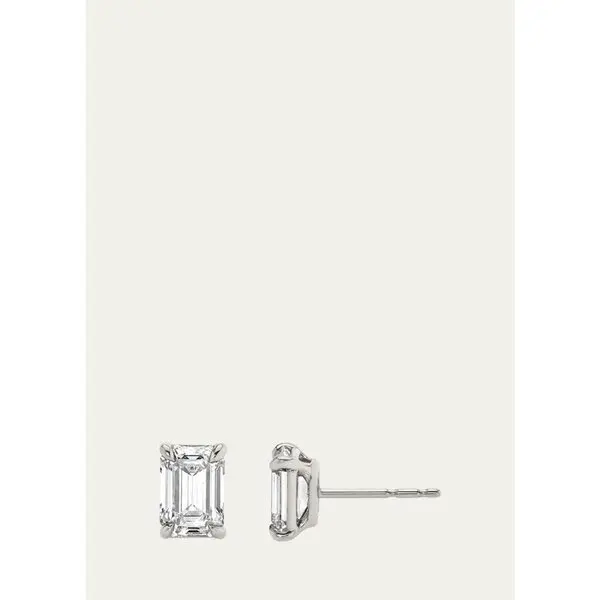 VRAI 14k Emerald Solitaire Lab Grown Diamond Stud Earrings