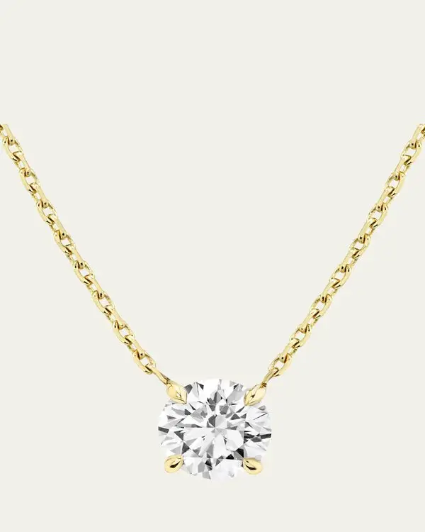 VRAI Brilliant-cut Round Solitaire 1.0tcw Diamond Necklace - Gold