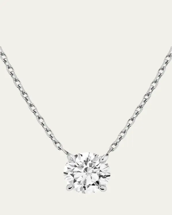 VRAI Brilliant-cut Round Solitaire 1.0tcw Diamond Necklace - White Gold