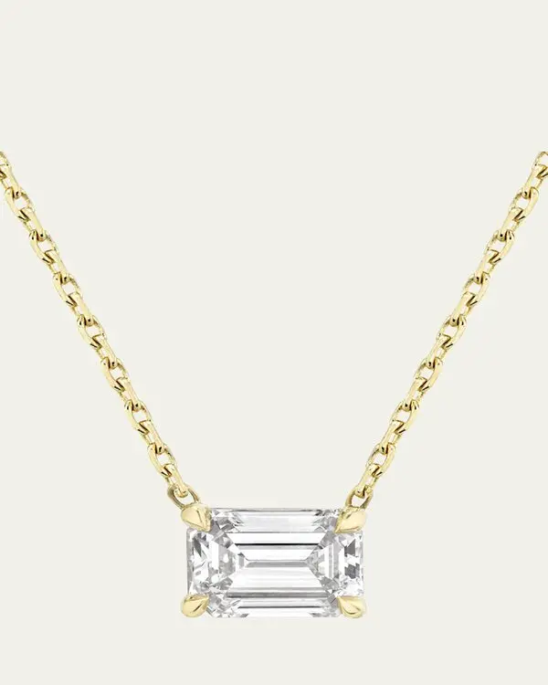 VRAI Emerald-cut Solitaire Lab Grown Diamond Necklace - Gold