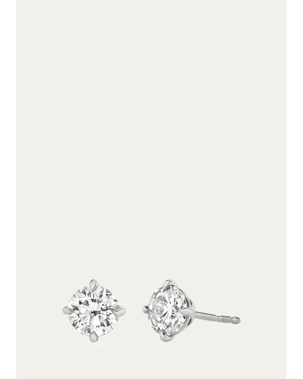 VRAI 14k Round Solitaire 3.00tcw Lab Grown Diamond Stud Earrings - Silver