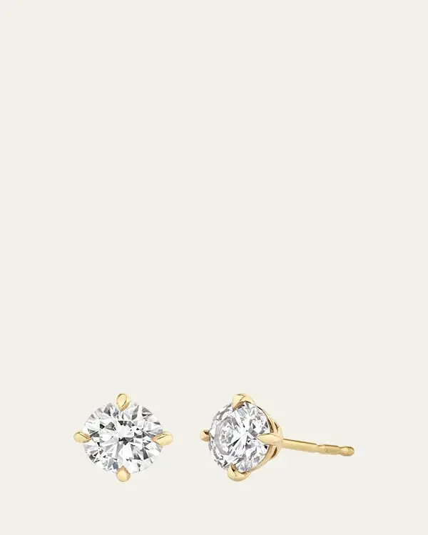 VRAI 14k Round Solitaire Lab Grown Diamond Stud Earrings - Gold