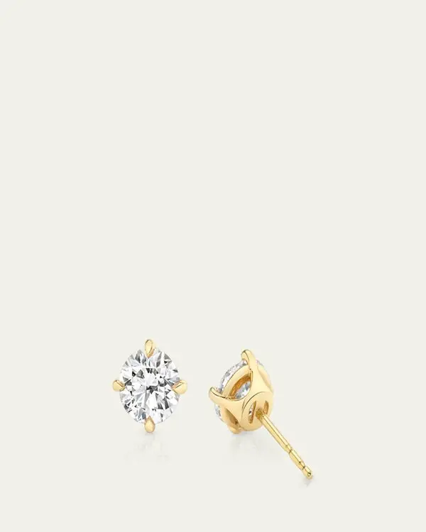 VRAI 14k Round Solitaire Lab Grown Diamond Stud Earrings - Gold