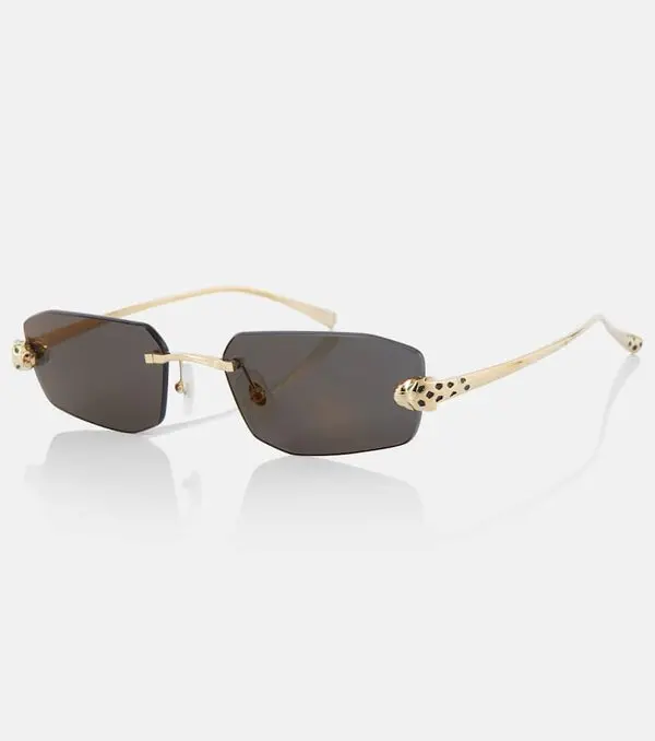 Cartier Panthere De Rectangular Sunglasses - Gold