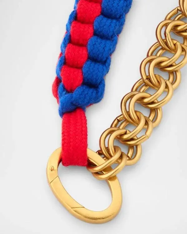 GOLDEN GOOSE Braided Tassel Keychain - Red/blue