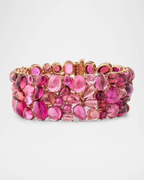 ROBERT ERICH 18k Rose Gold Diamond And Cabochon Bracelet - Pink Tourmaline