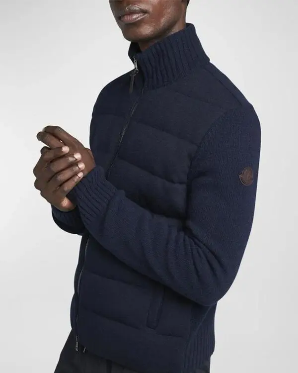 Moncler Wool-cashmere Padded Cardigan