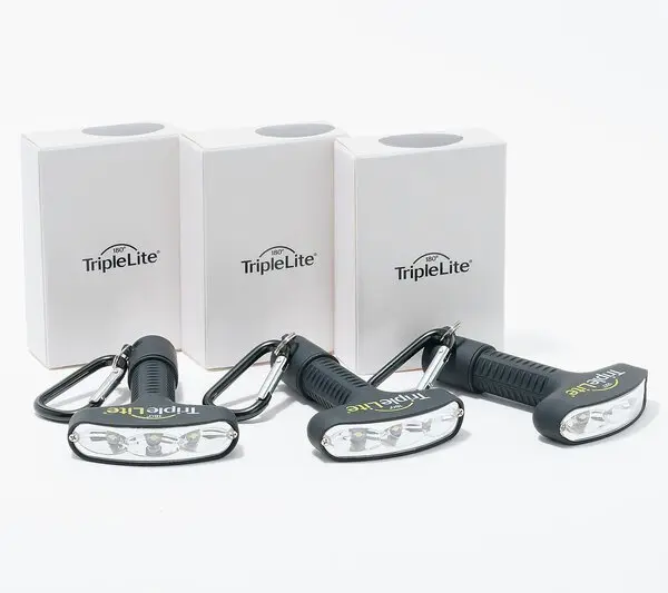 TRIPLELITE Set Of 3 50-lumen Flashlights On Key Chains - One-color