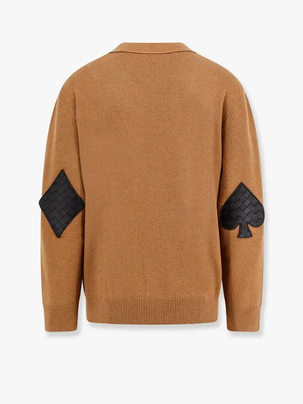 Bottega Veneta Cashmere Cardigan With Intrecciato Motif Leather Details