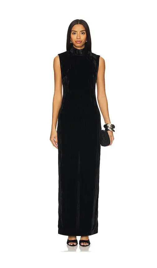 Buy Nbd Crinkled Velvet Backless Dress - Black At 47% Off | Editorialist