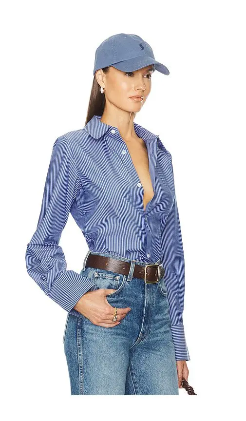 HELSA Pinstripe Poplin Fitted Shirt