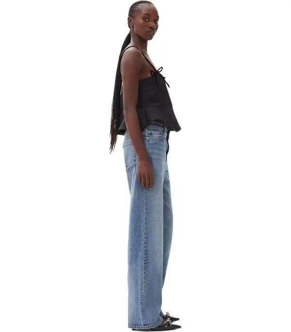 GANNI Satin Bow Top