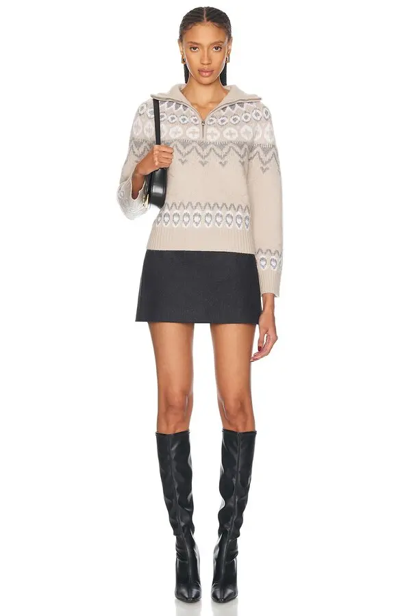 Simkhai Eliah Half Zip Pullover Sweater