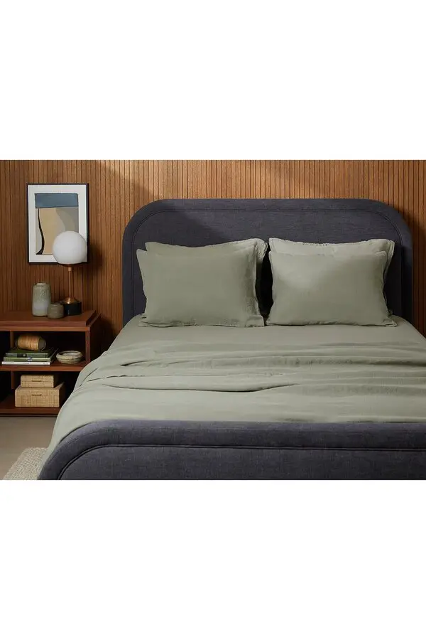 PARACHUTE Linen Fitted Sheet In Green