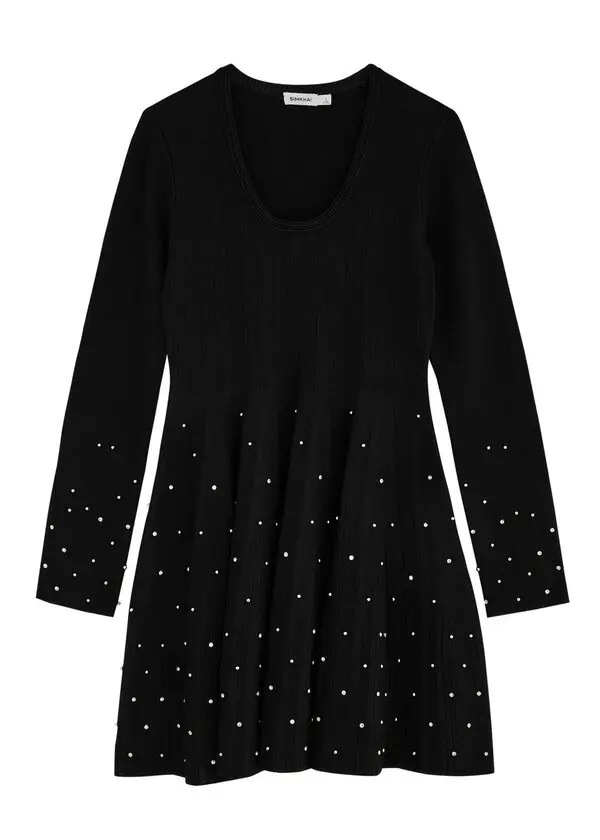 Simkhai Embellished Stretch-knit Mini Dress