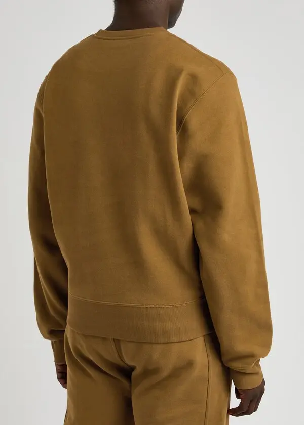 Saint Laurent Logo-embroidered Cotton Sweatshirt - Camel
