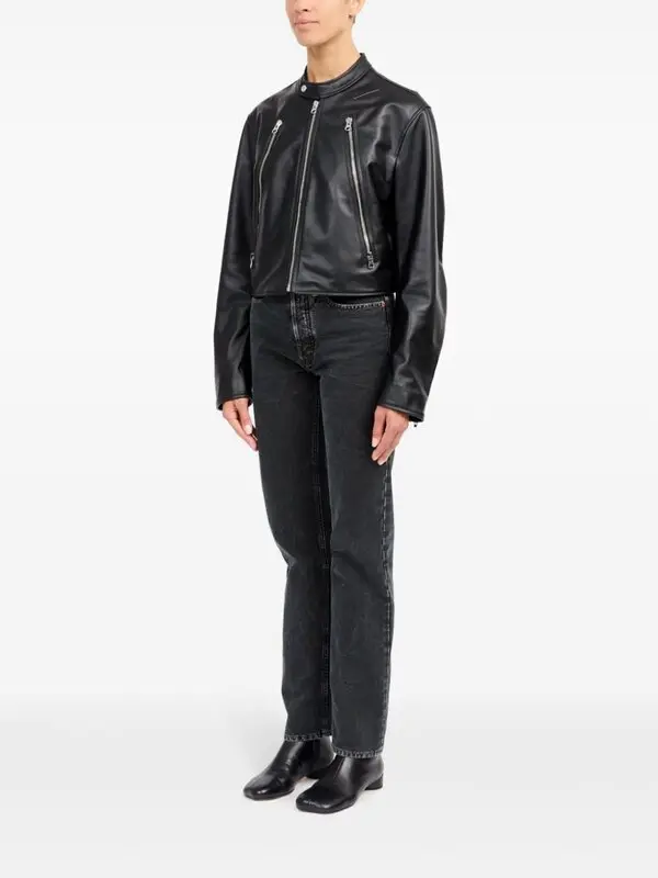 Buy MAISON MARGIELA Leather Biker Jacket - Black At 41% Off