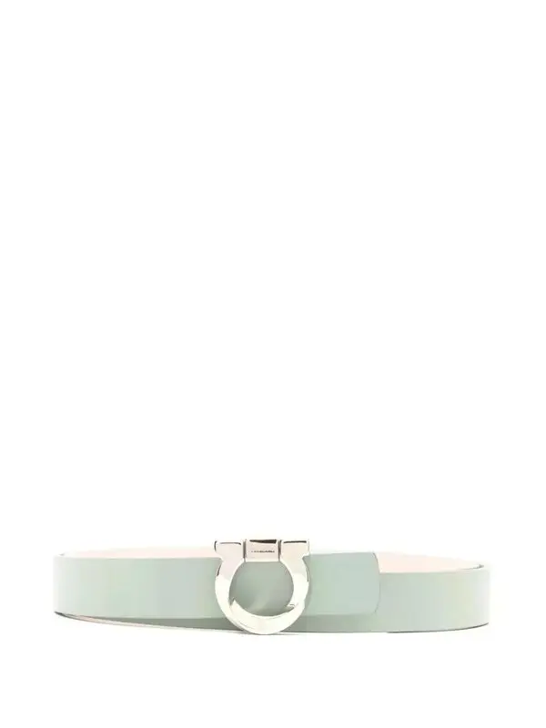 FERRAGAMO Reversible Belt With Torchon Gancini - Green