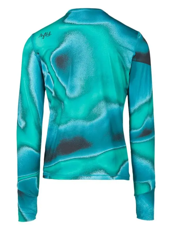 Aztech Mountain Abstract-patterned T-shirt - Blue