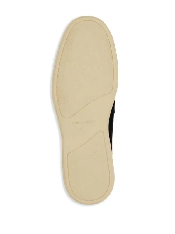 FERRAGAMO Gancini Plaque Leather Loafers - Blue