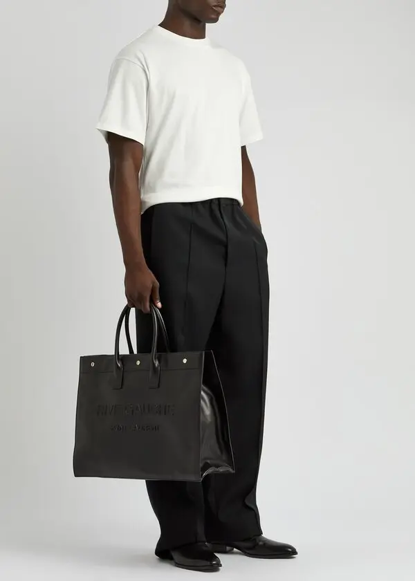 Saint Laurent Logo-appliqué Cotton-blend T-shirt - White
