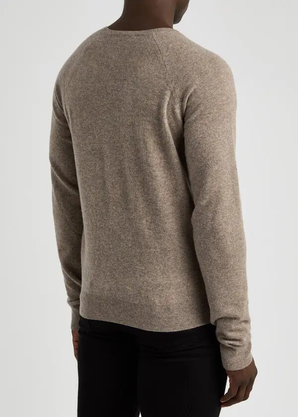Saint Laurent Logo Cashmere Jumper - Taupe