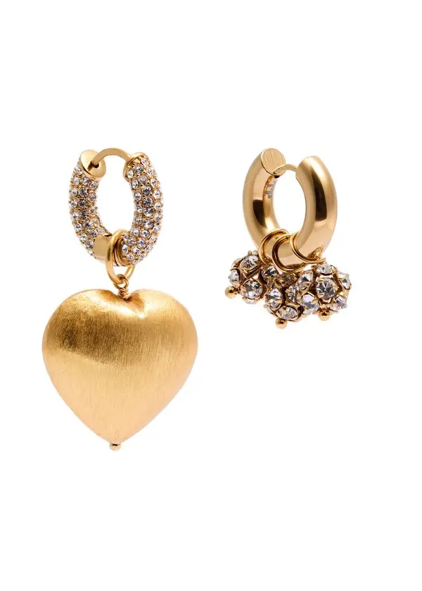 Timeless Pearly Mismatched Heart Earrings Gold Editorialist