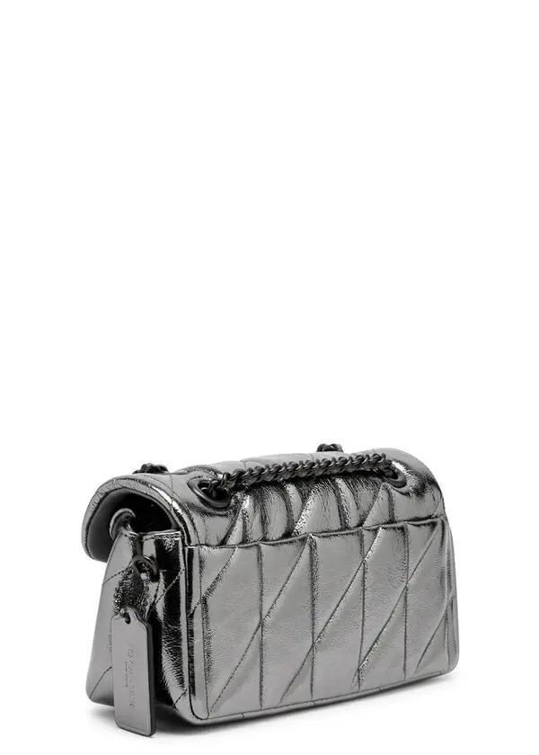 Coach Tabby 20 Quilted Metallic-Leather Shoulder Bag In Anthracite