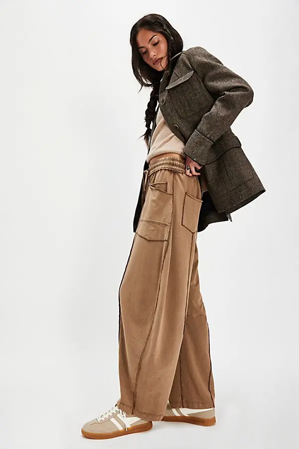 Free People Kaiden Barrel Pants - Moon Rock