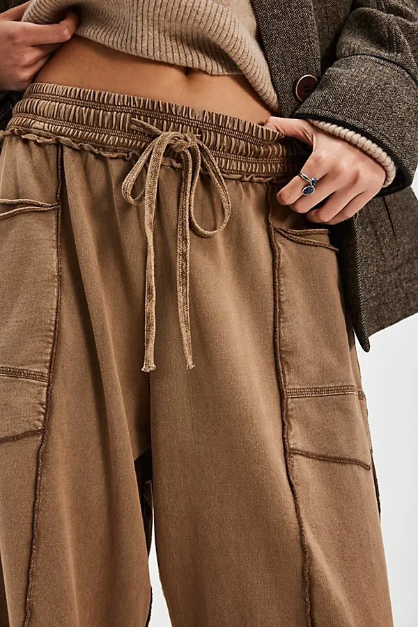Free People Kaiden Barrel Pants - Moon Rock