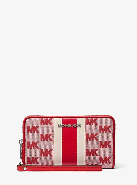 Michael Kors Jet Set Travel Large Striped Logo Jacquard Smartphone Wristlet