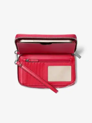 Michael Kors Jet Set Travel Large Striped Logo Jacquard Smartphone Wristlet