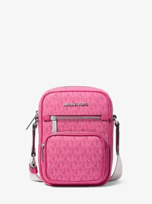 Michael Kors Jet Set Medium Signature Logo Crossbody Bag In Pink