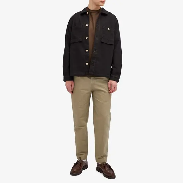 Folk Patch Overshirt - Black Moleskin