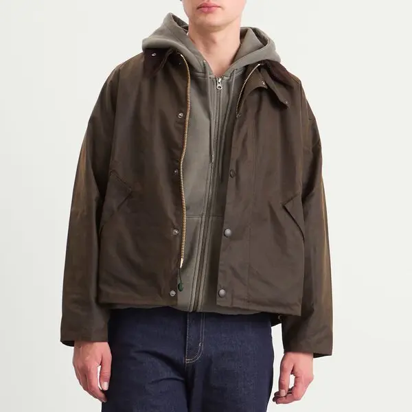 Barbour Os Transport Wax Jacket - Olive