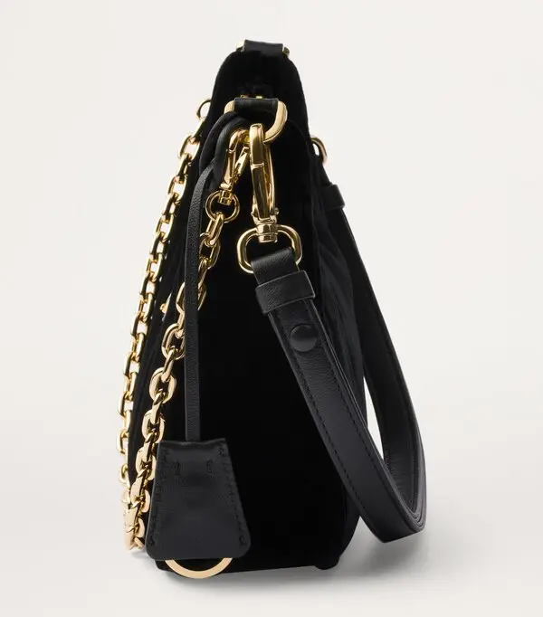 Prada Velvet Re-edition Shoulder Bag - Black