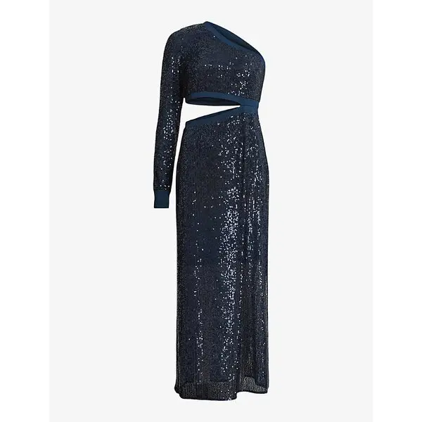 white christmas dresses Adoria Sequin Cut Out Maxi Dress - White main image 0