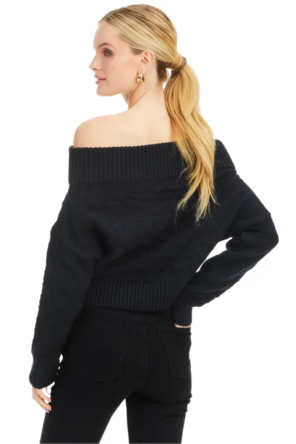 Allison Alba Off-the-shoulder Sweater - Black