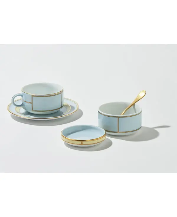 GINORI 1735 Colonna Diva Sugar Bowl With Cover - Celeste